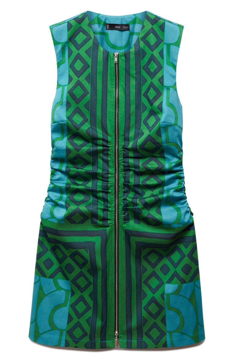 MANGO Geo Print Zip Minidress | Nordstromrack