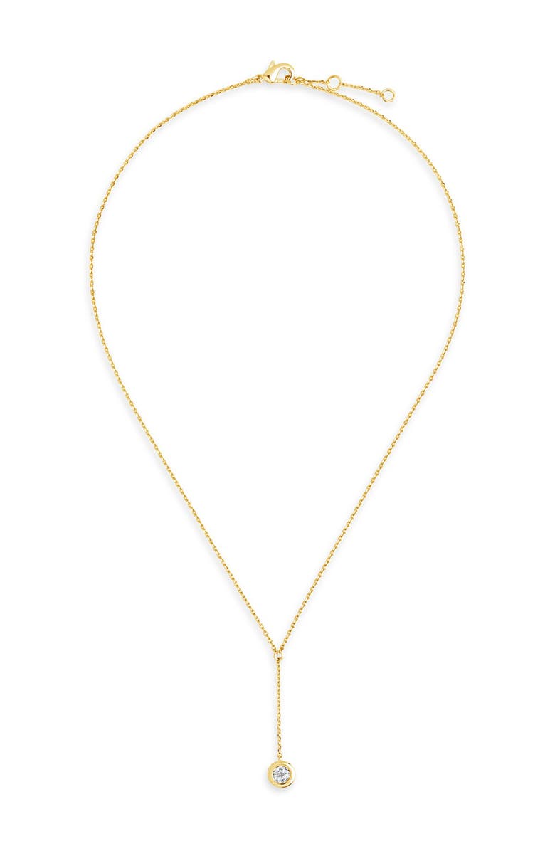 Sterling Forever 14K Gold Plated Sterling Silver CZ Y Drop Necklace ...