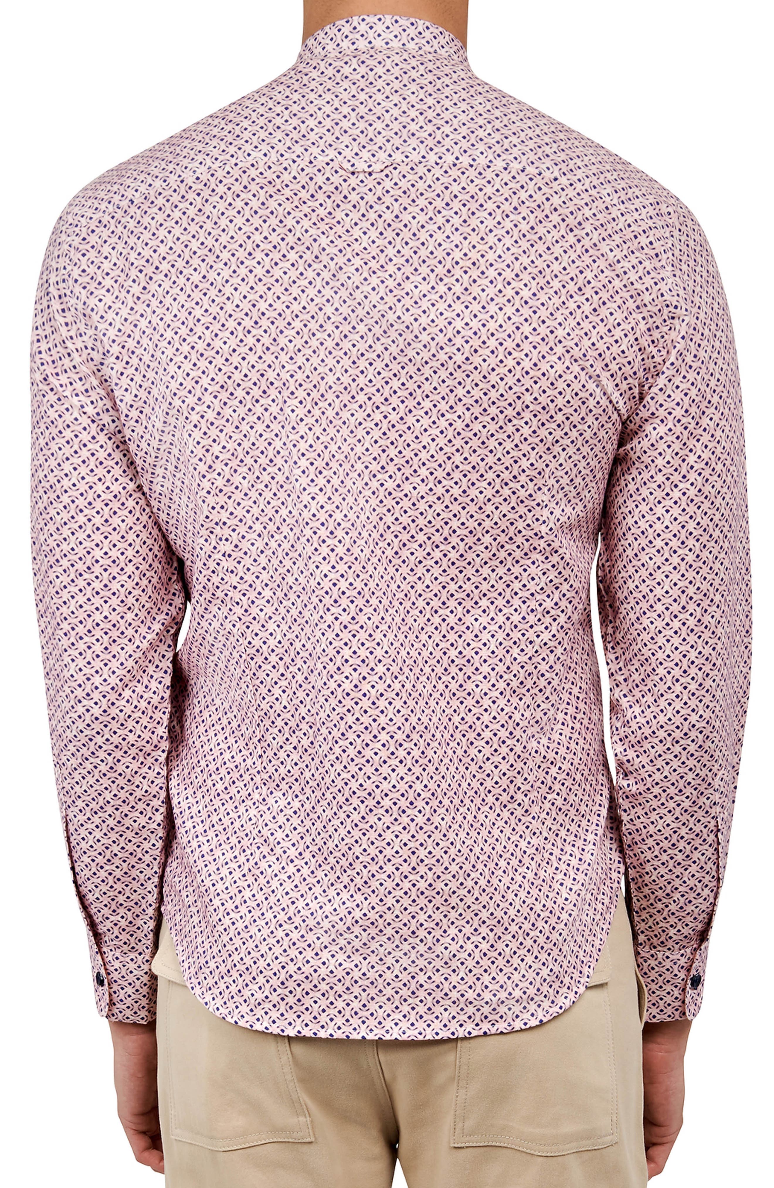 Brooklyn Brigade Dumbo Geometric Print Long Sleeve Mandarin Collar ...