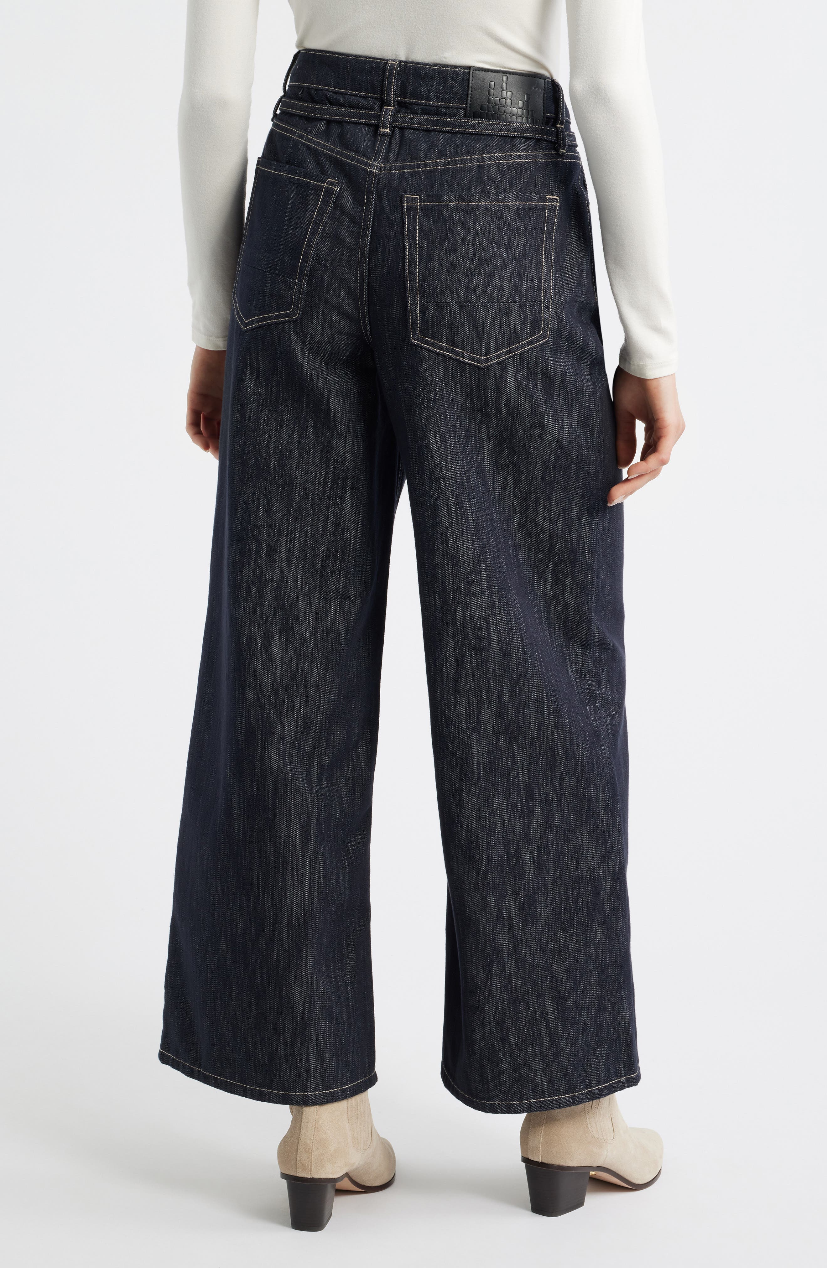 CITY BLUES Tie Waist Super Wide Leg Jeans | Nordstrom