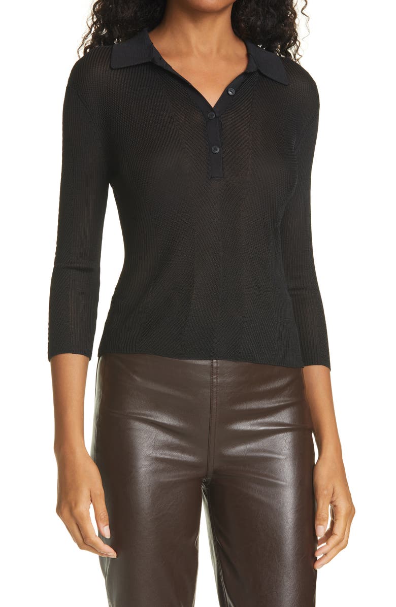 rag & bone Three Quarter Sleeve Polo | Nordstromrack