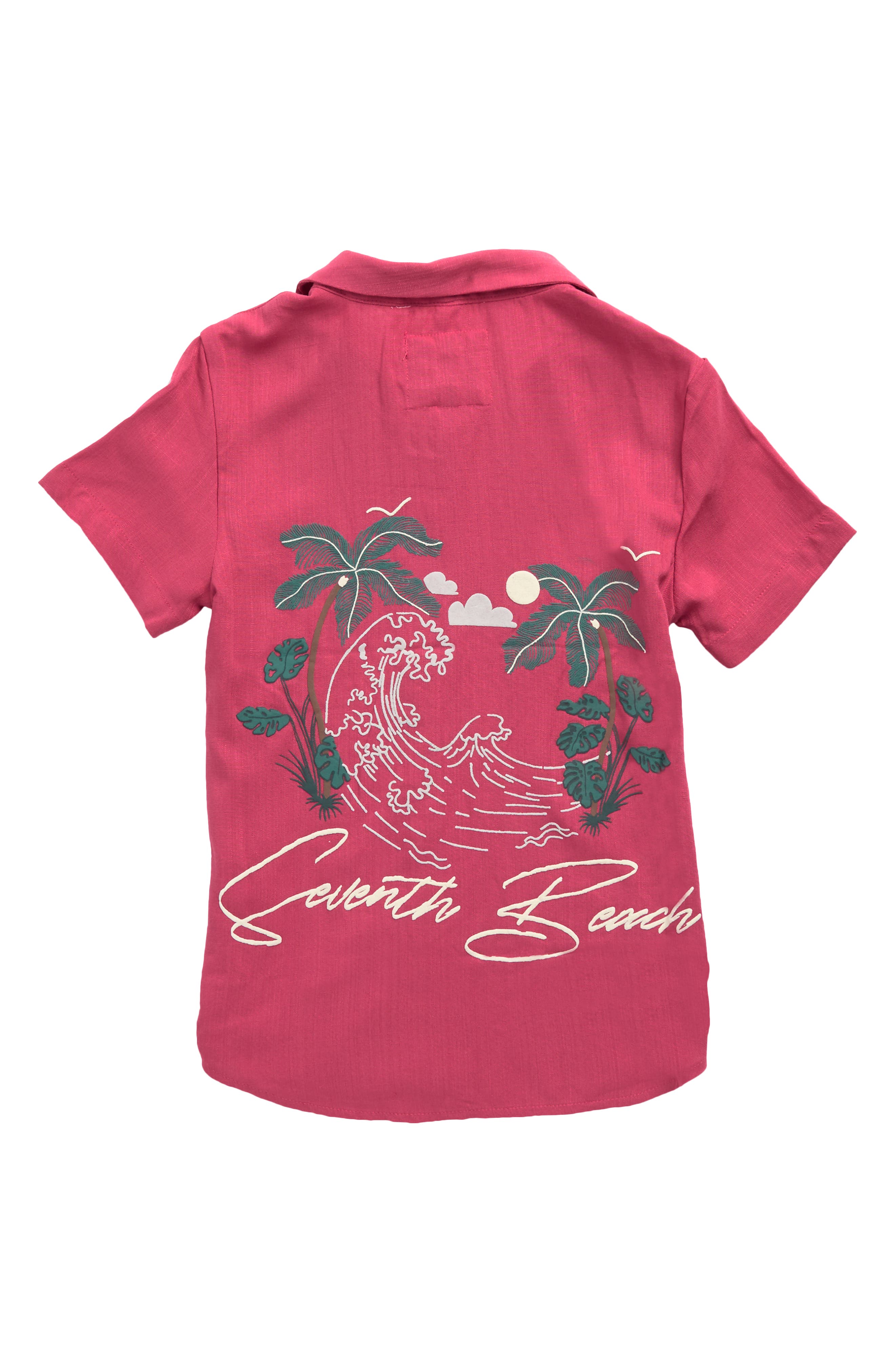 DENIM AND FLOWER Kids' Palm Tree Short Sleeve Button-Up Shirt ...