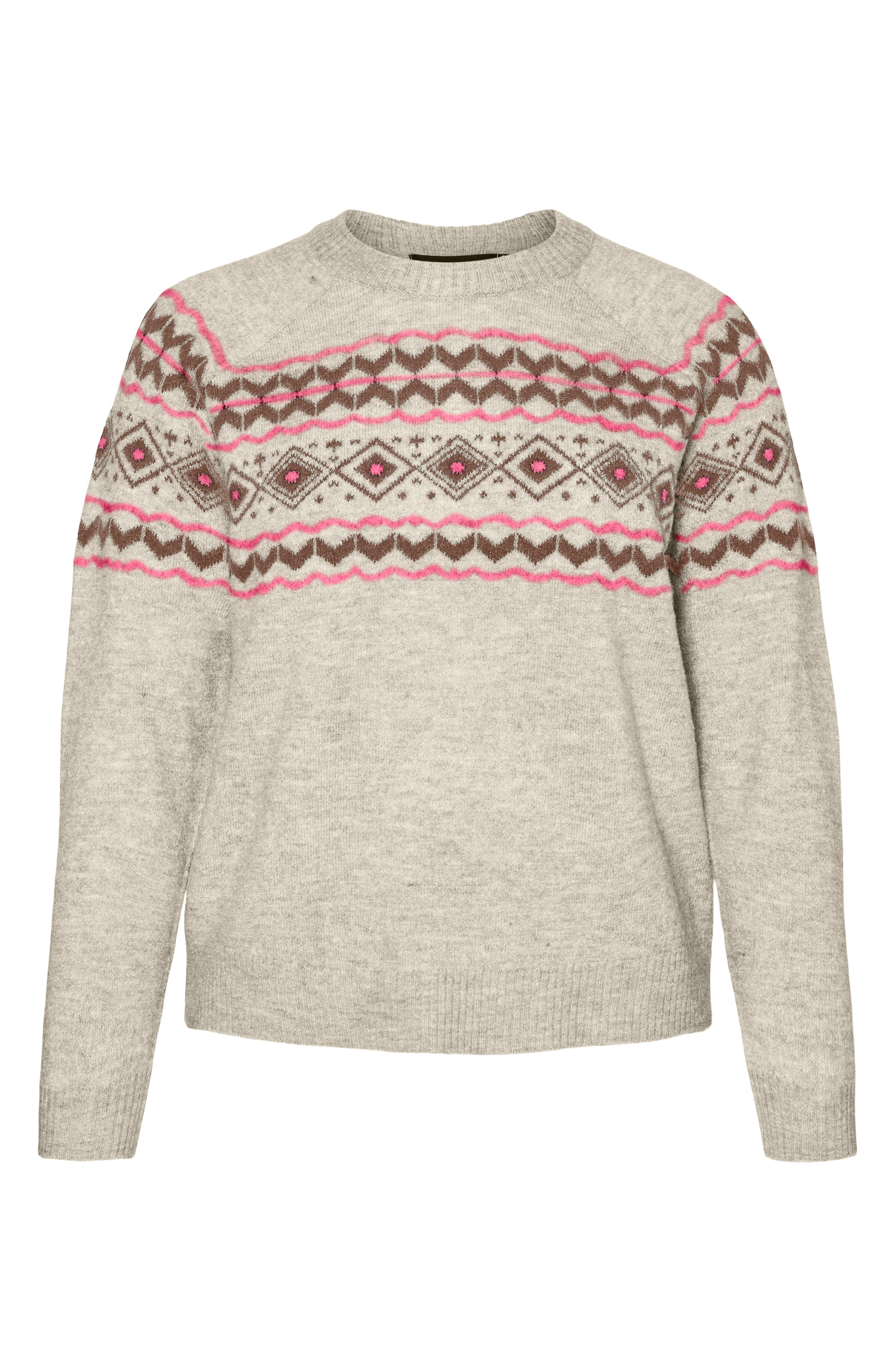 VERO MODA CURVE Fifi Fair Isle Crewneck Sweater | Nordstromrack