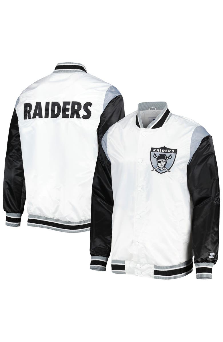 STARTER Men's Starter White Las Vegas Raiders Throwback Warm Up Pitch ...