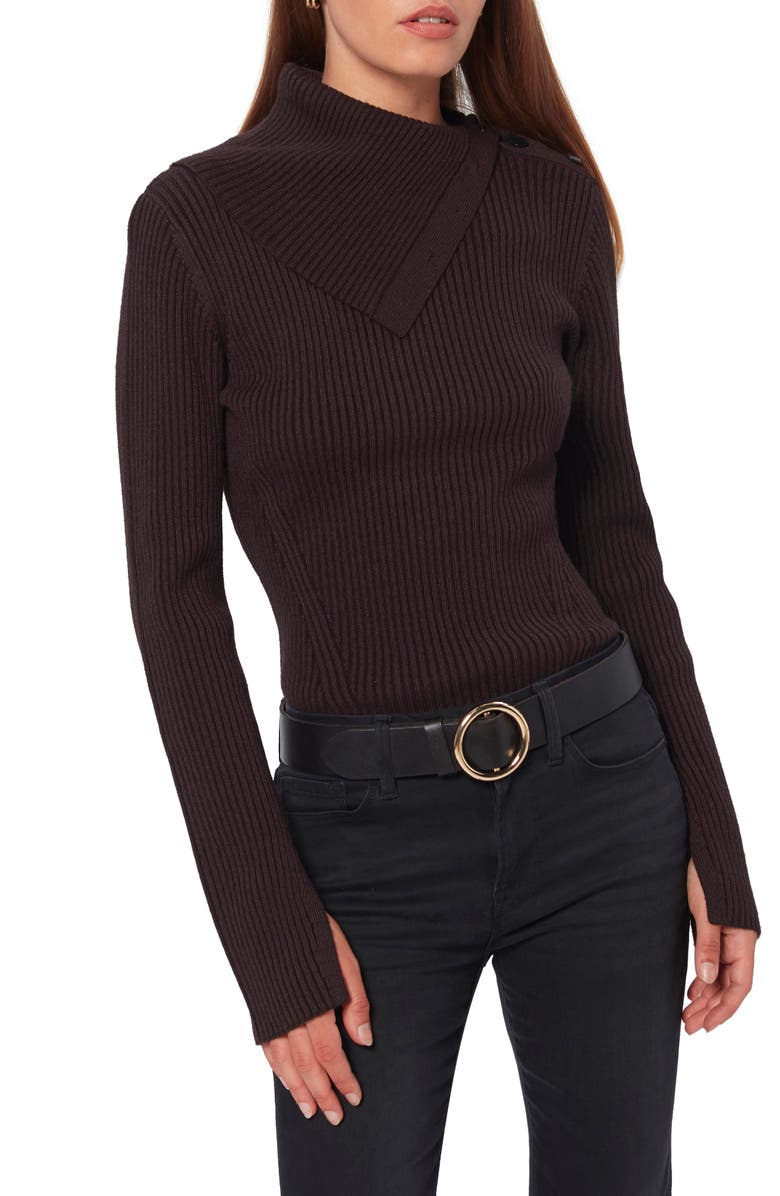 Equipment Rowanne Folded Neck Wool Blend Rib Sweater | Nordstrom