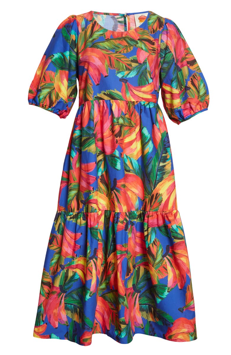 FARM Rio Banana Mix Cross Stitch Midi Dress | Nordstromrack