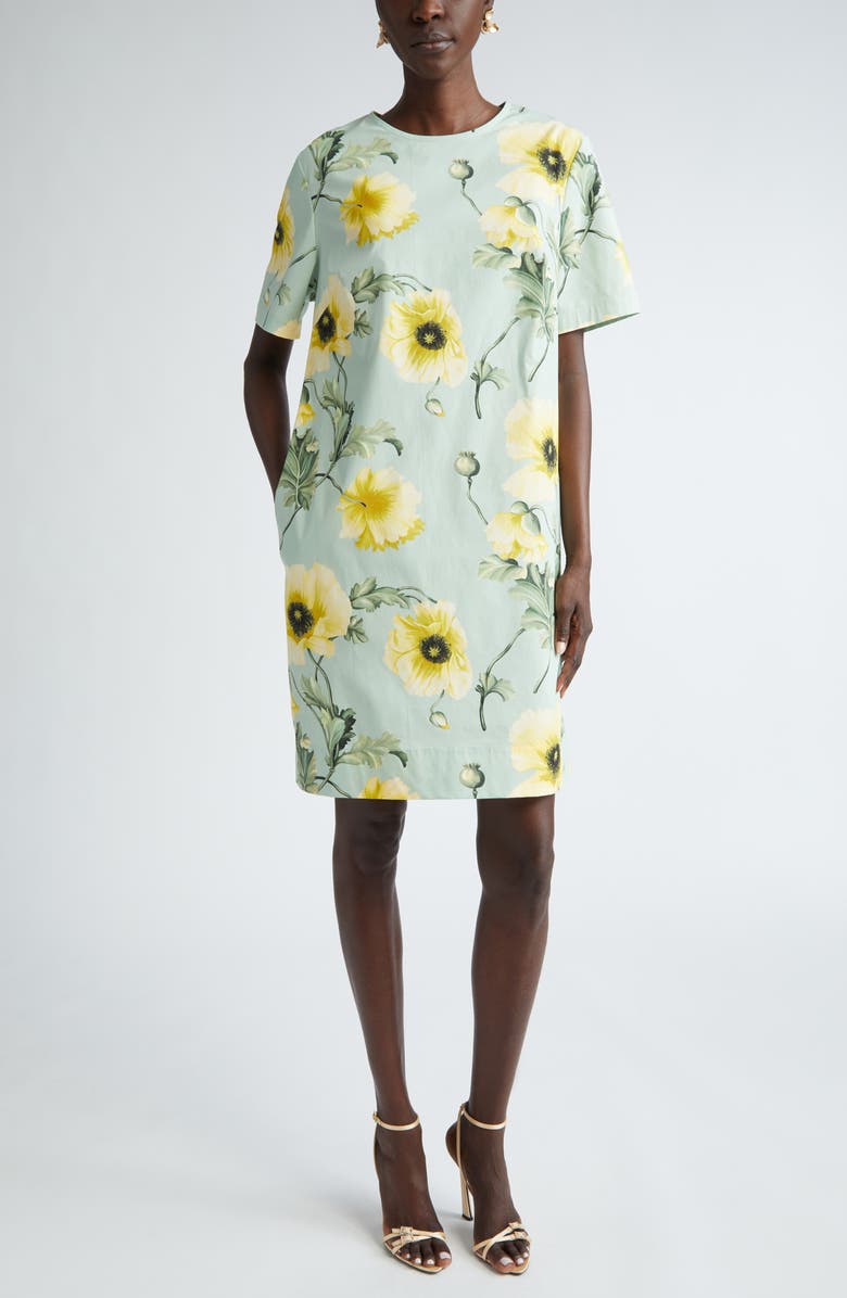 Oscar de la Renta Poppies Short Sleeve Shift Dress | Nordstromrack