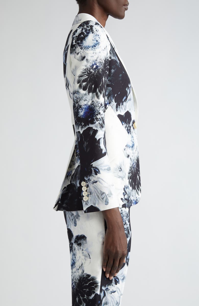 McQueen Chiaroscuro Floral Peaked Lapel One-Button Jacket | Nordstromrack