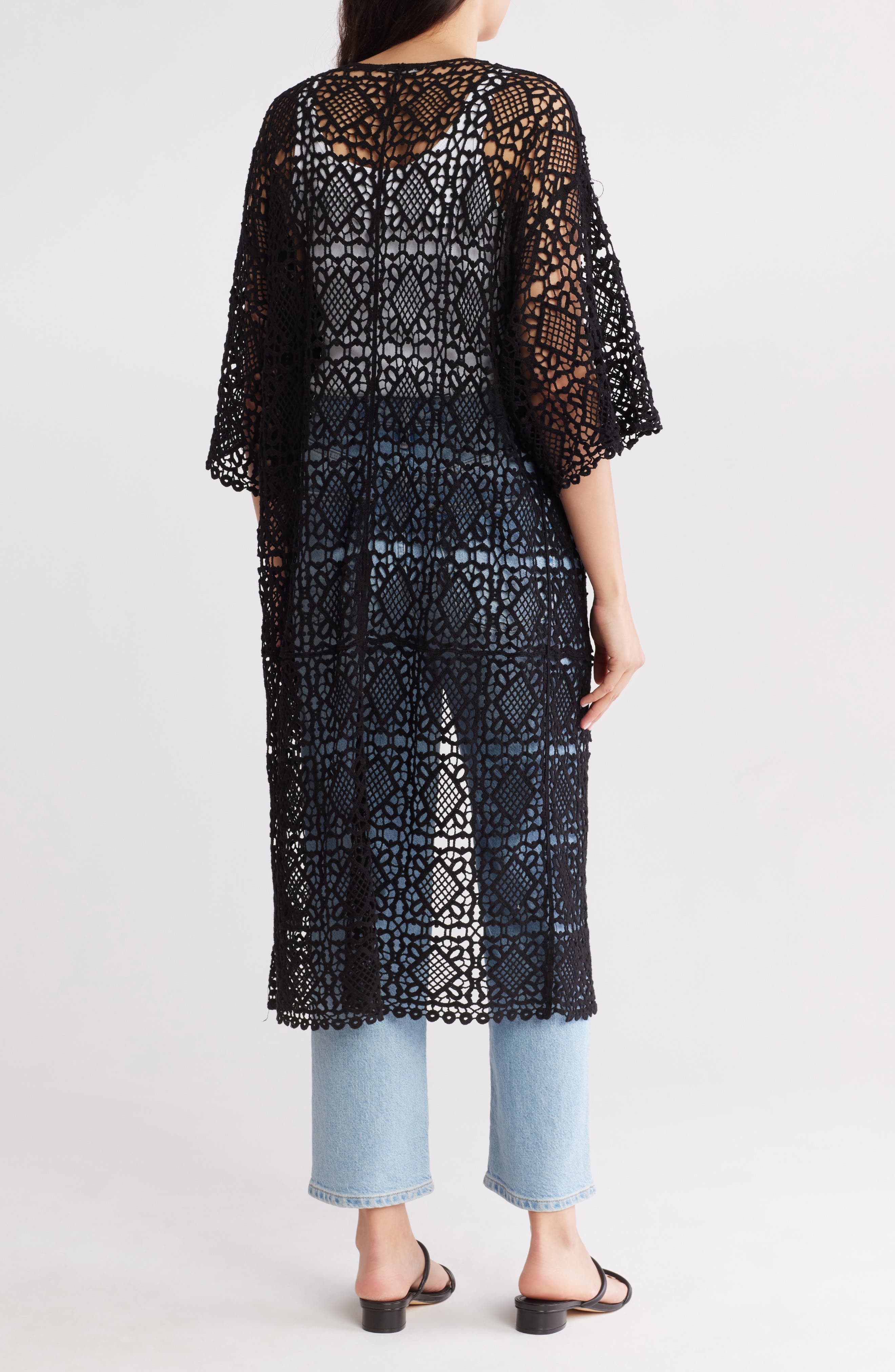 AREA STARS Open Knit Cardigan Duster | Nordstromrack