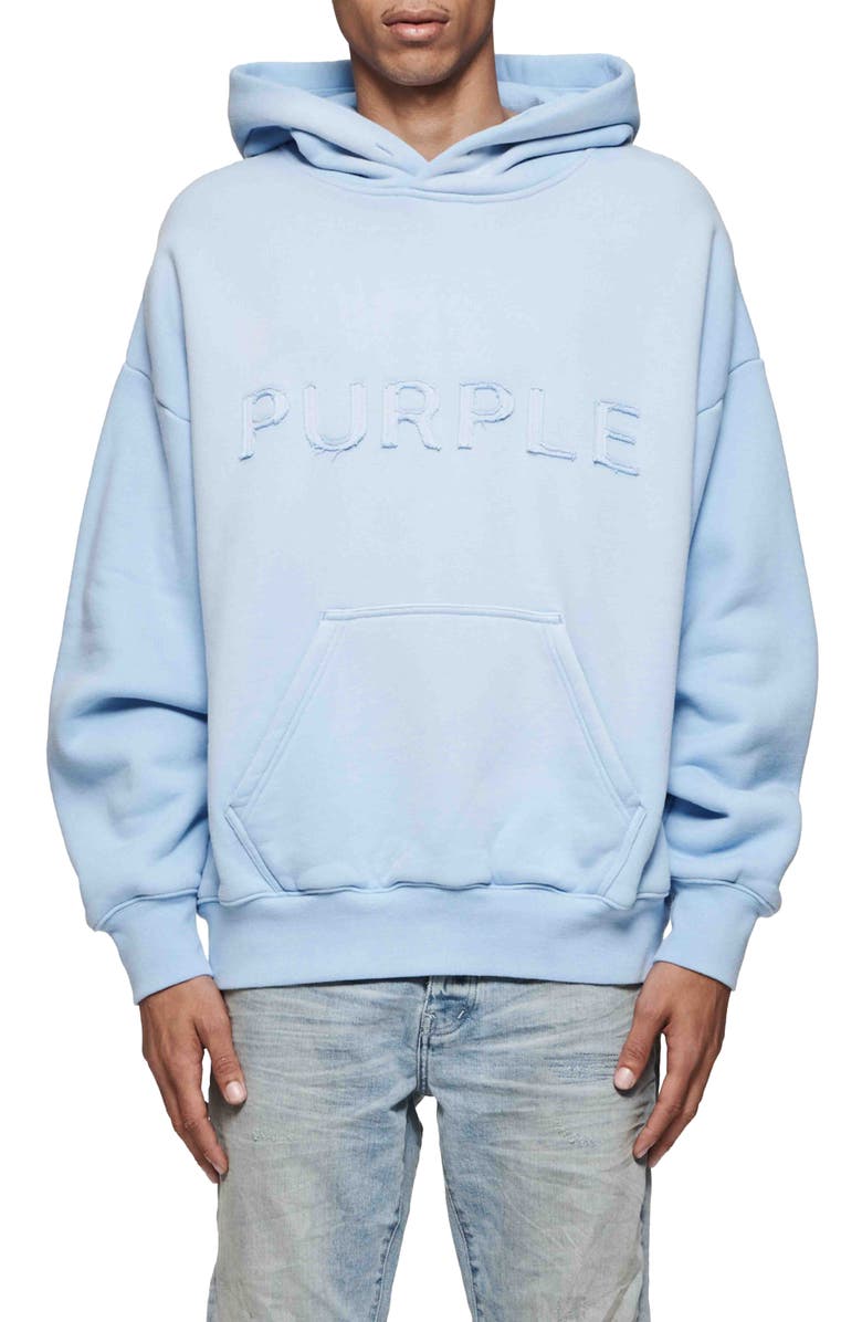 PURPLE BRAND Logo Appliqué Oversize Heavyweight Fleece Hoodie ...
