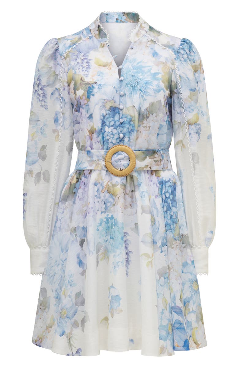 Ever New Vienna Lace Trim Belted Long Sleeve Shirtdress | Nordstrom