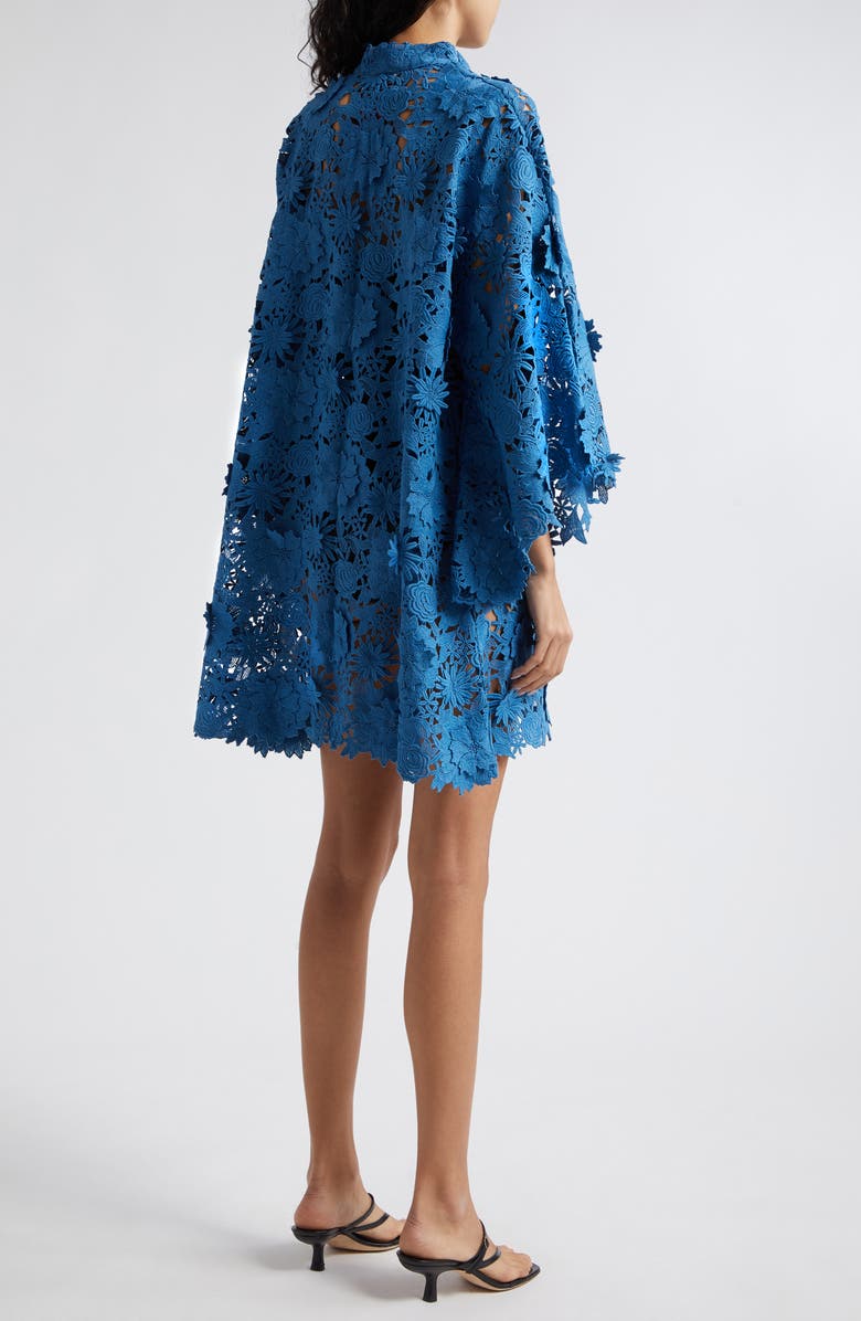 La Vie Style House 3D Floral Lace Cover-Up Mini Caftan | Nordstrom