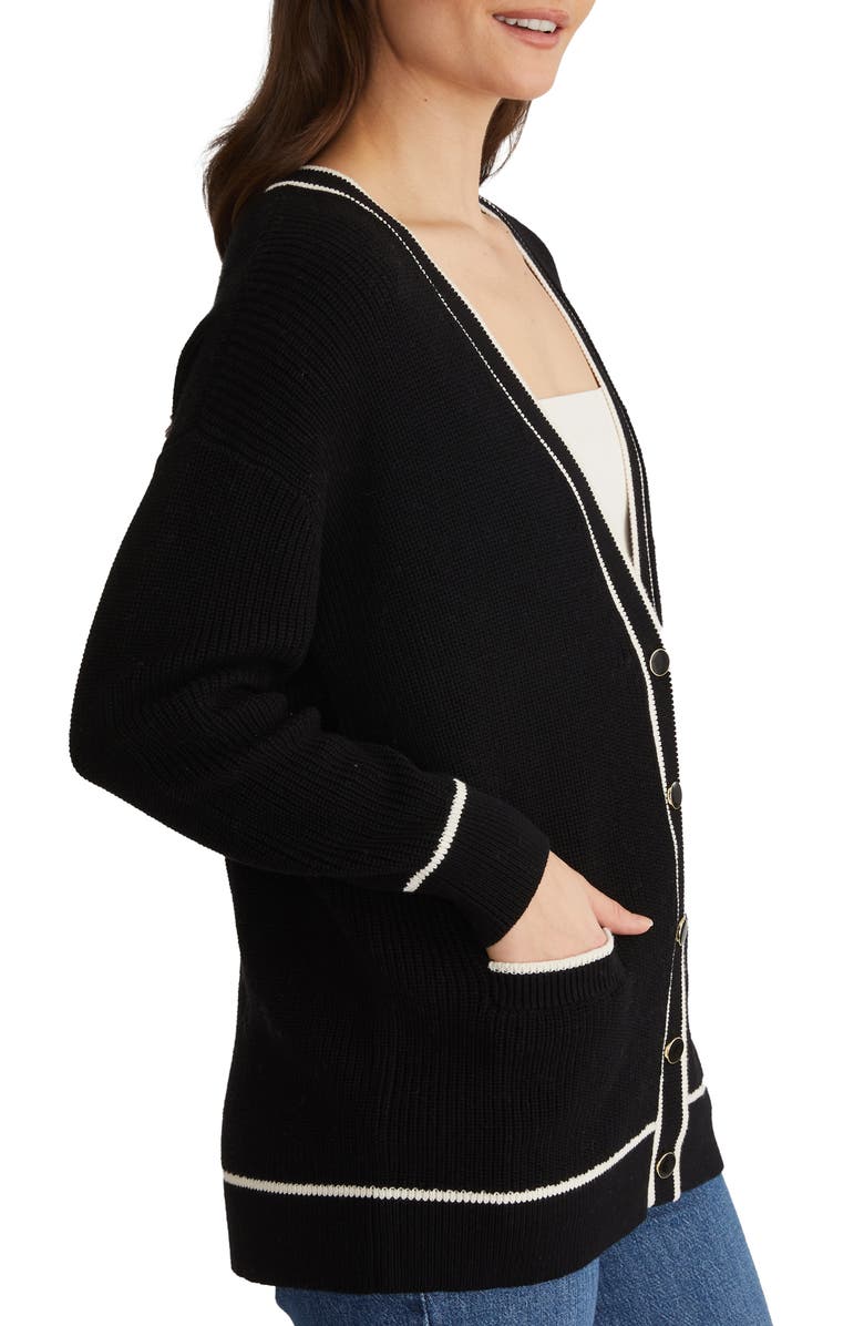 525 Emma Tipped Cotton Cardigan | Nordstromrack