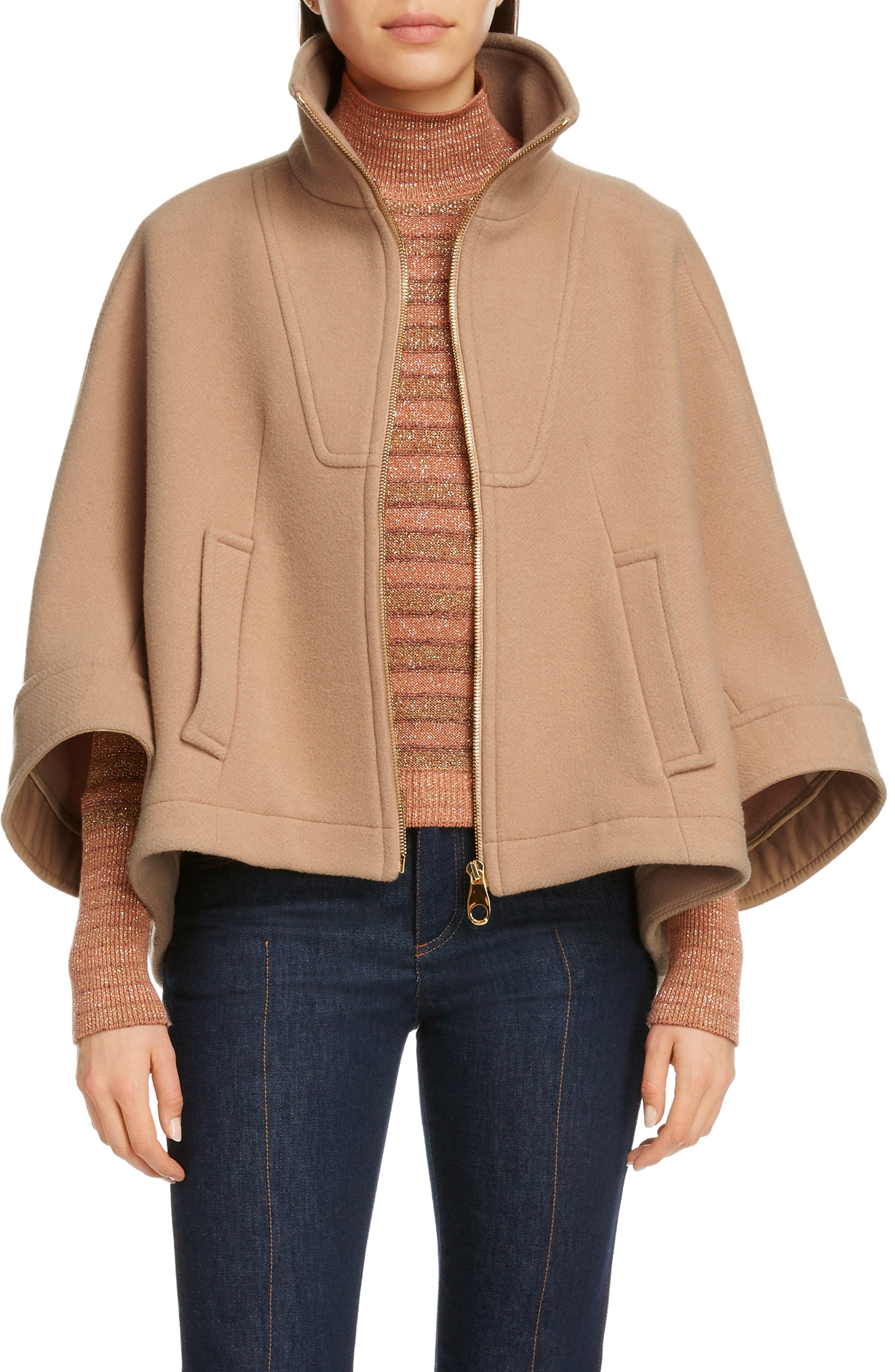 Chloé Crop Wool Blend Coat | Nordstrom