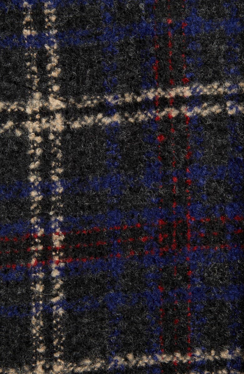 Sam Edelman Plaid Bouclé Wool Blend Coat with Faux Fur Trim | Nordstromrack