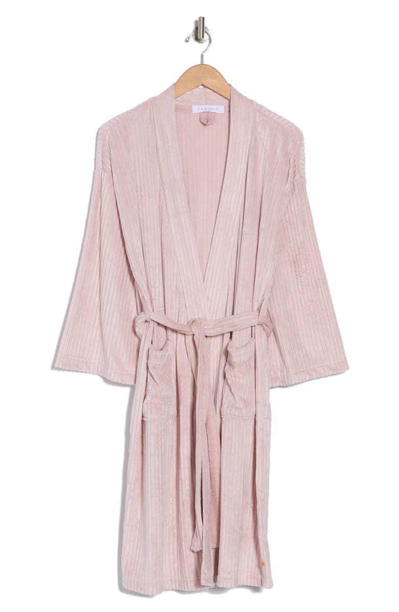 Danskin Rib Sculpted Velour Robe | Nordstromrack