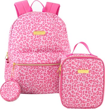 Jessica Simpson Kids' Pink Leopard Backpack with Lunch Tote | Nordstromrack
