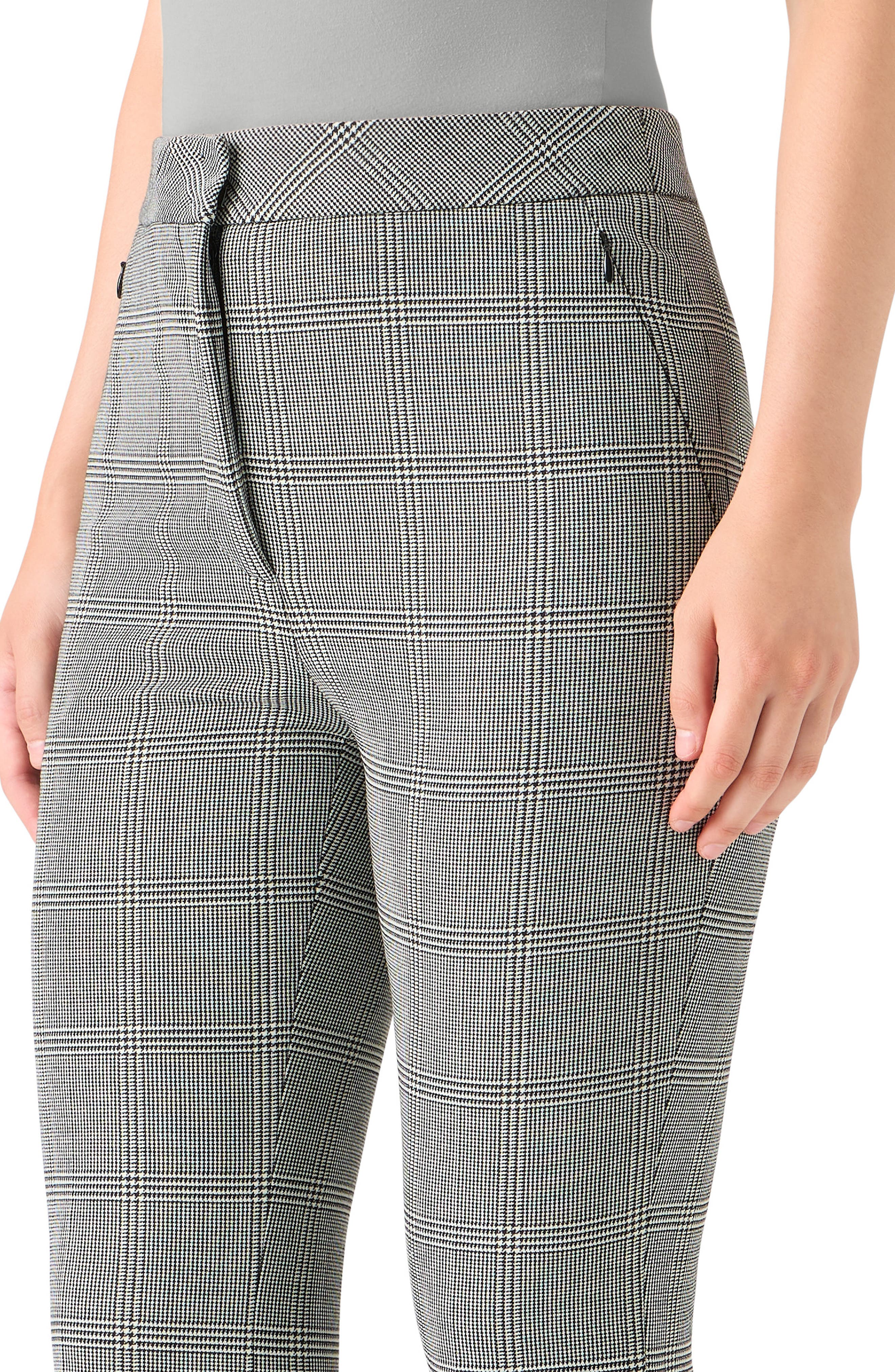 Akris Farida Check Stretch Virgin Wool Flare Leg Pants | Nordstrom