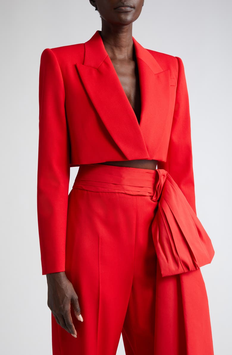 McQueen Wool Crop Tuxedo Jacket | Nordstromrack
