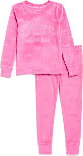 Juicy Couture Kids' Rose Juicy Velvet Long Pajamas | Nordstromrack