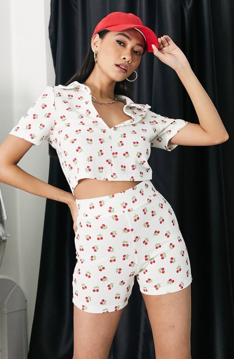 Topshop Lexi Polo Collar Crop Top | Nordstromrack