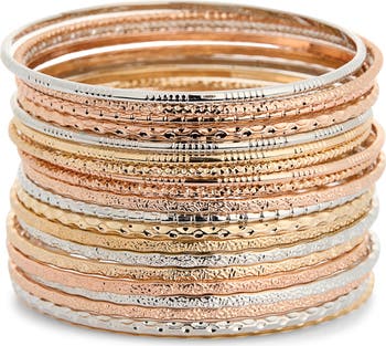 Tasha Set of 21 Tri-Tone Bangle Bracelets | Nordstromrack