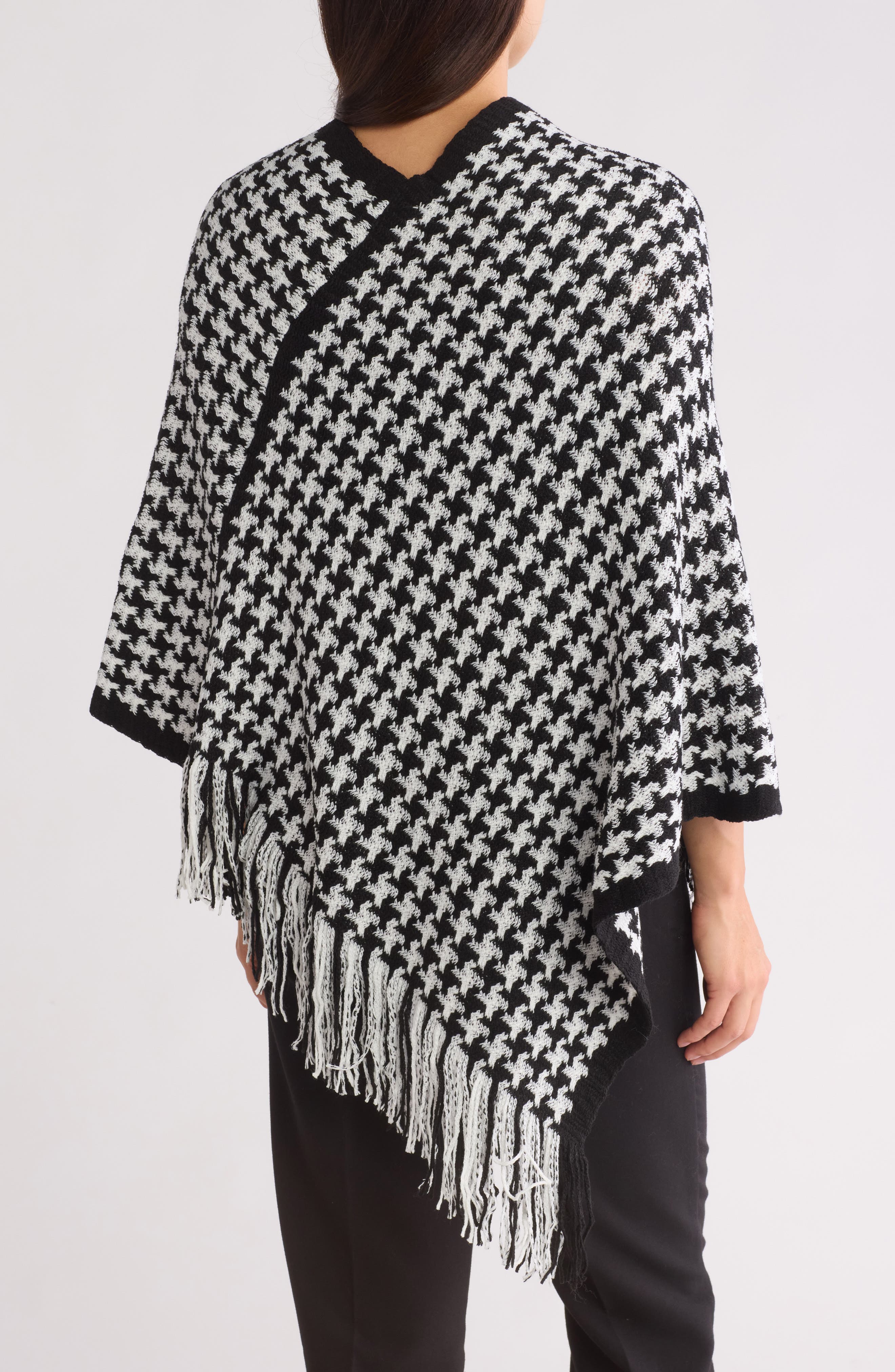 Nanette Lepore Checkered Knit Poncho | Nordstromrack