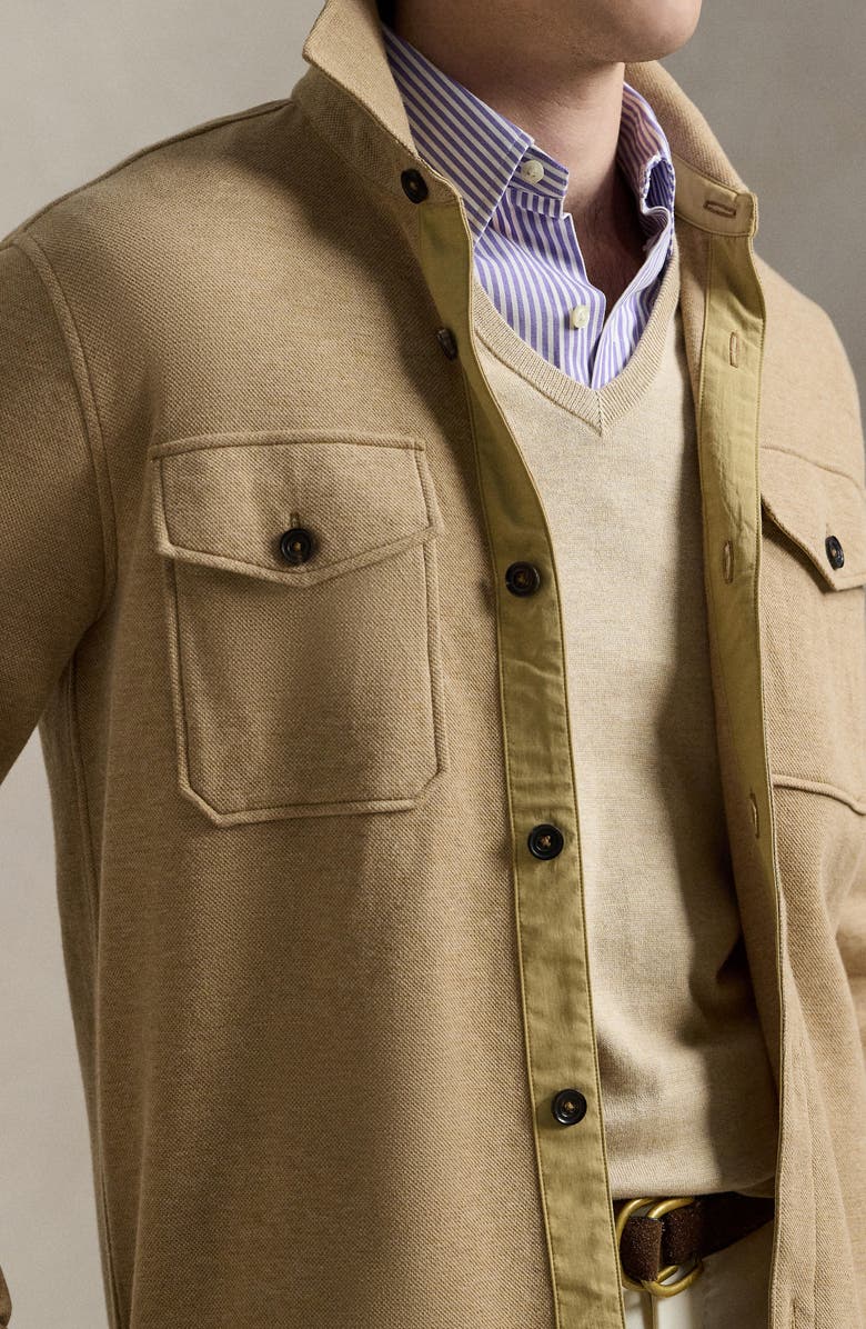 Polo Ralph Lauren Piqué Double Knit Shirt Jacket | Nordstrom