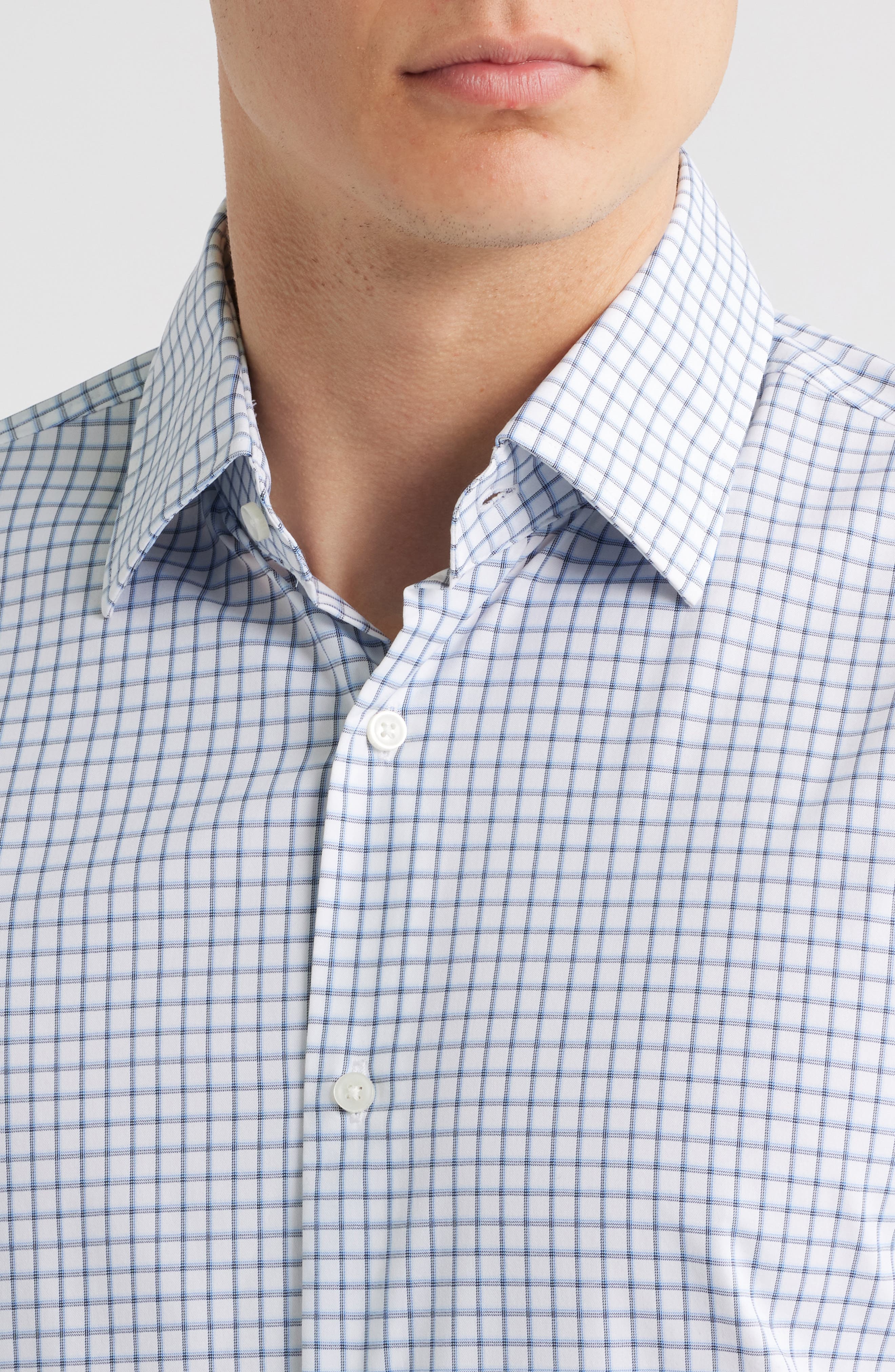 BOSS Hank Kent Slim Fit Check Performance Twill Dress Shirt | Nordstromrack
