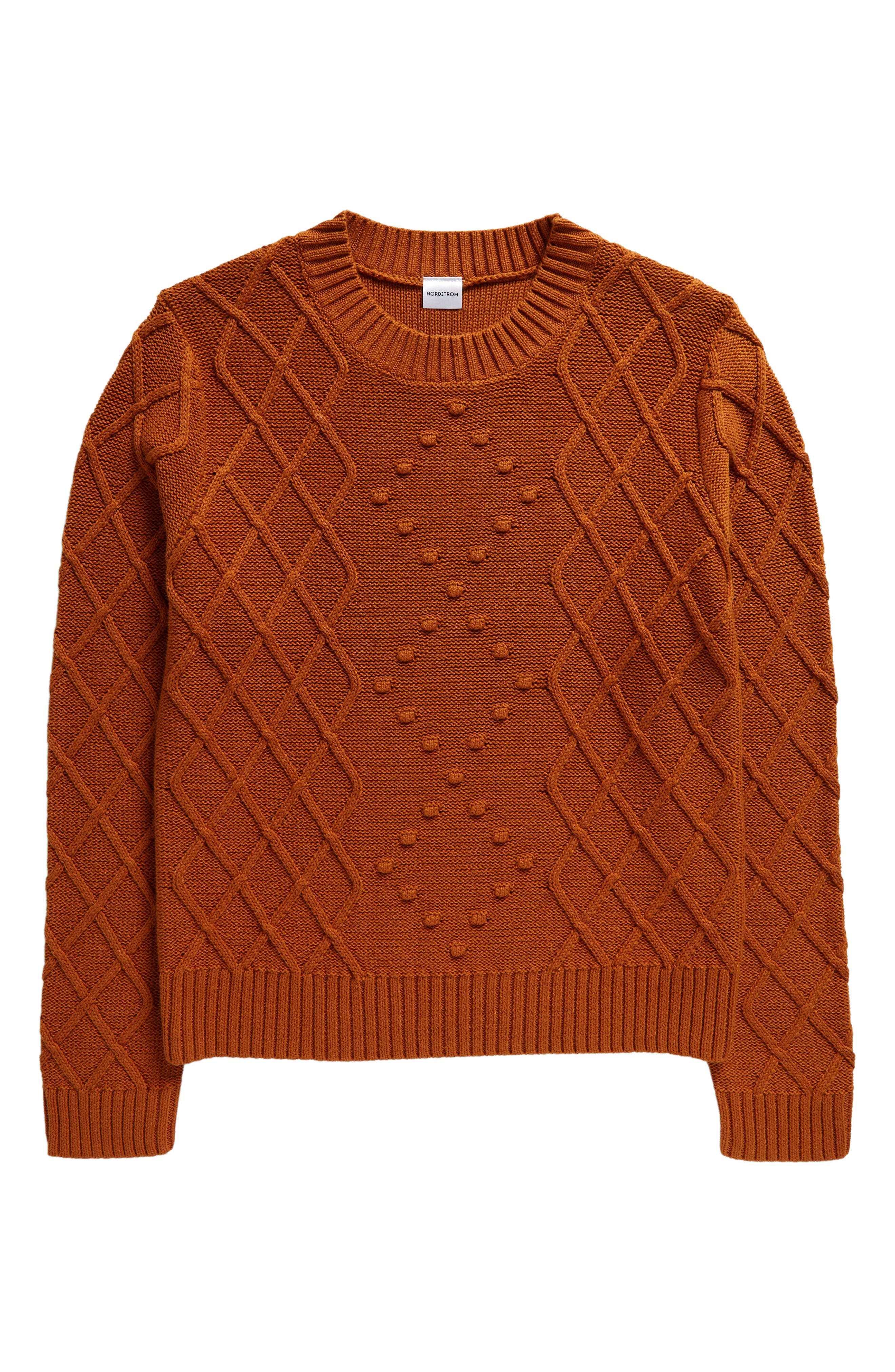 Nordstrom Kids' Mix Stitch Cotton Crewneck Sweater | Nordstromrack