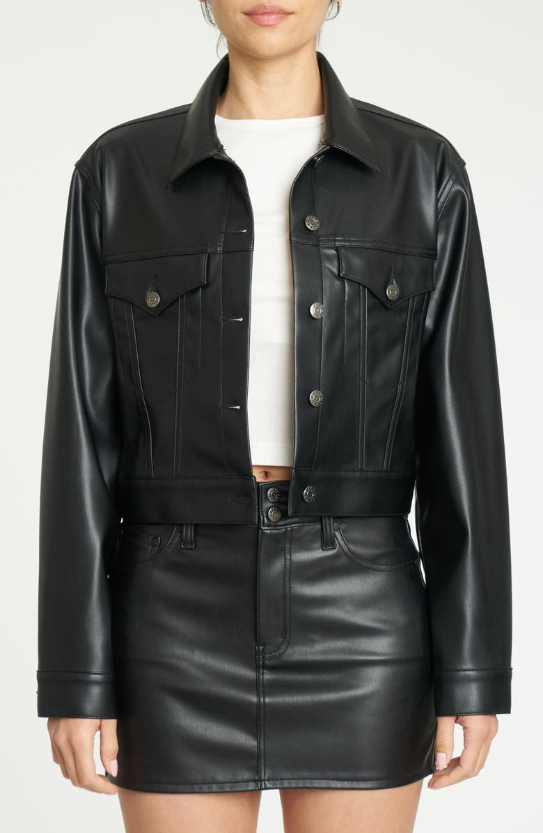 DAZE Chaser Faux Leather Trucker Jacket | Nordstromrack