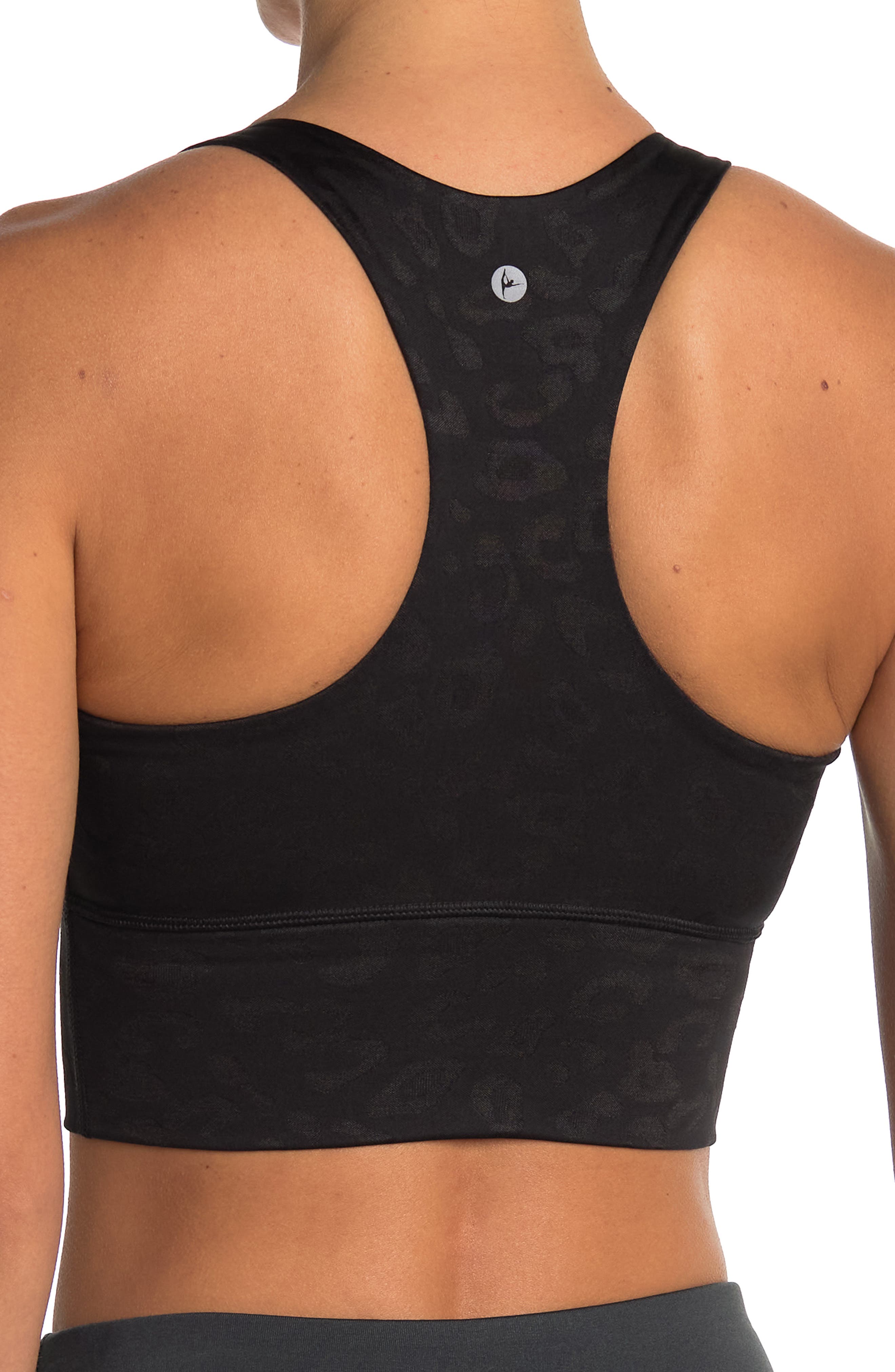 90 DEGREE BY REFLEX Jacquard Leopard Racerback Sports Bra | Nordstromrack
