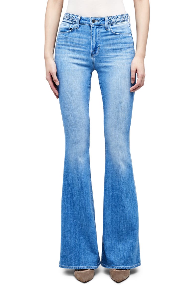 L'AGENCE Braid Detail High Waist Bell Bottom Jeans | Nordstromrack