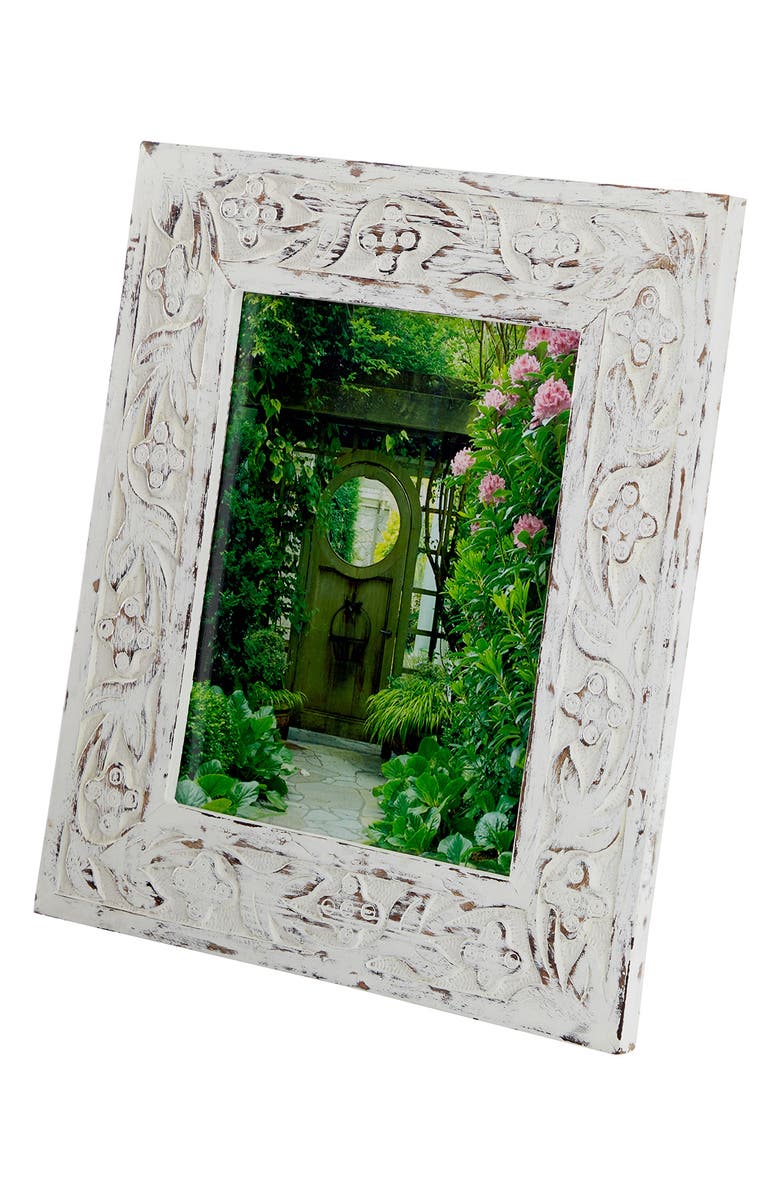 SONOMA SAGE HOME White Mango Wood Handmade Intricate Carved Floral ...