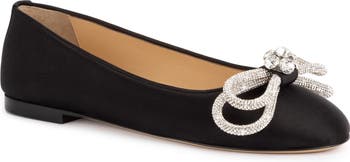 Mach & Mach Double Crystal Bow Ballet Flat (Women) | Nordstromrack