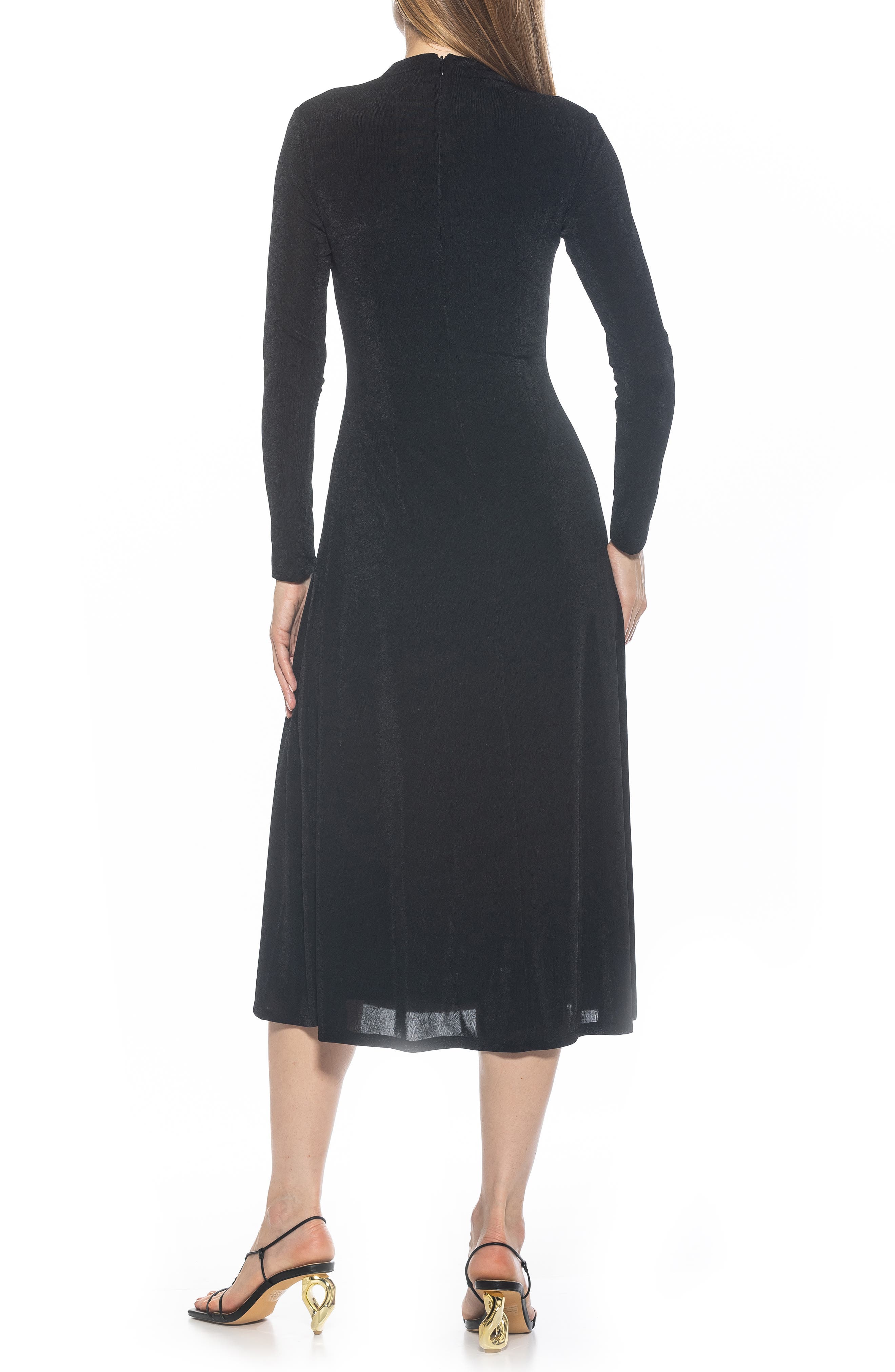 Alexia Admor Marla Long Sleeve Draped Midi Dress | Nordstromrack