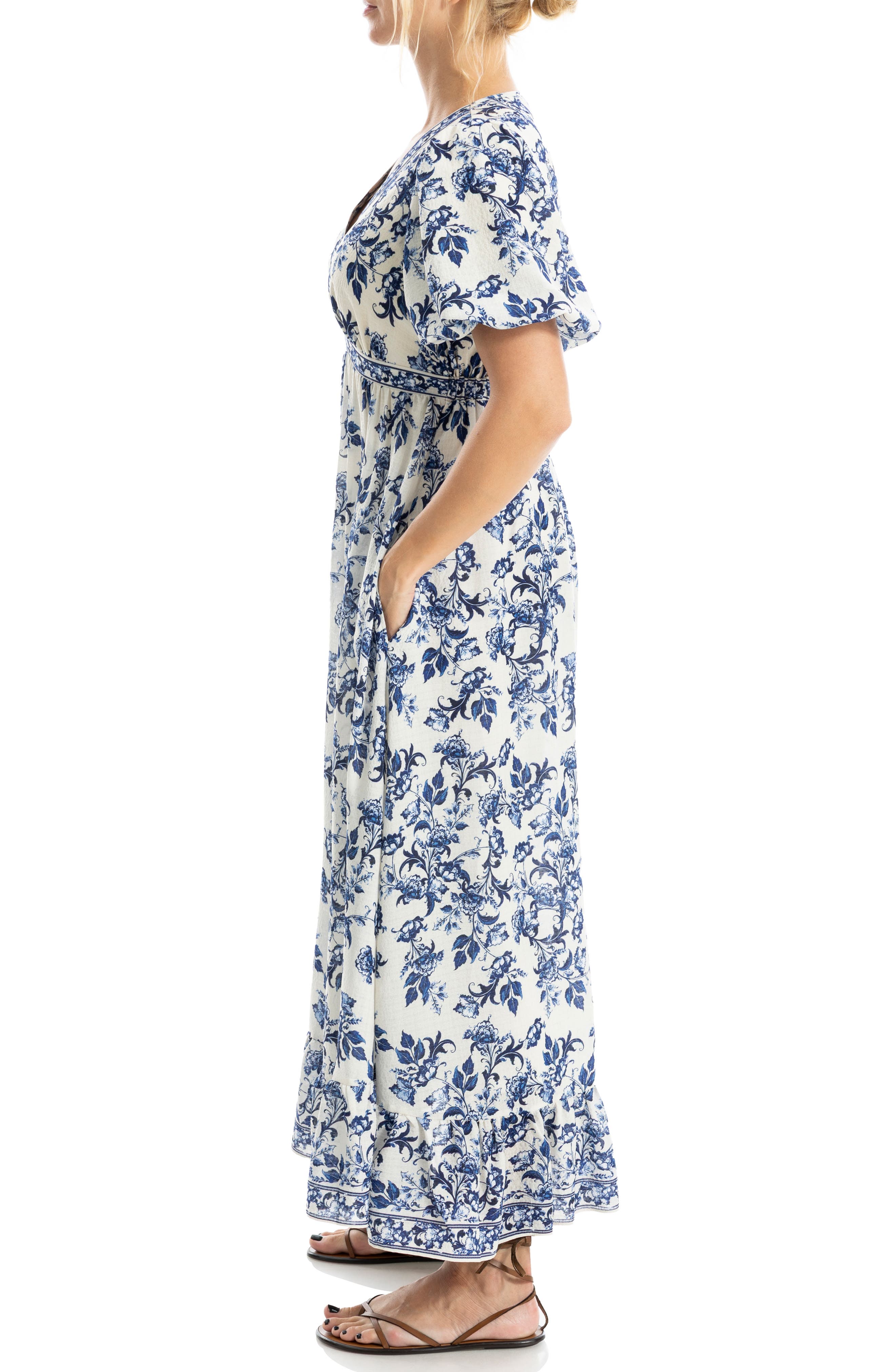 Flutter Sleeve Empire Waist Maxi Dress (Women) | Nordstromrack