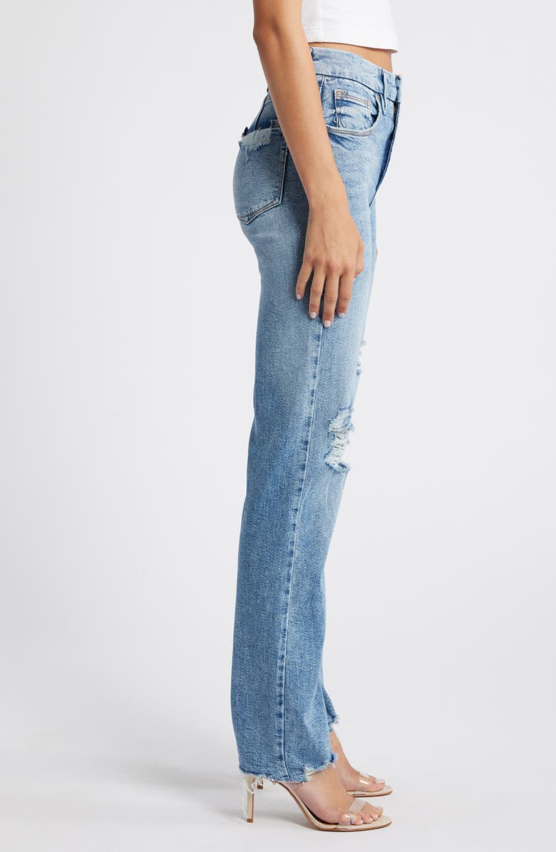 Good American Good Icon High Waist Ripped Straight Leg Jeans ...