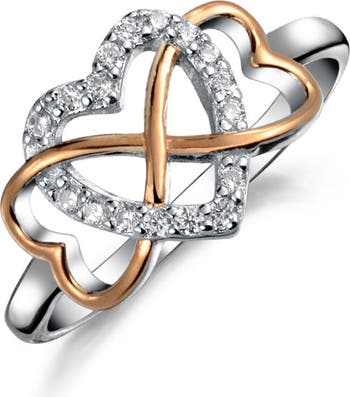 BLING JEWELRY Two Tone Infinity Heart CZ Ring | Nordstromrack