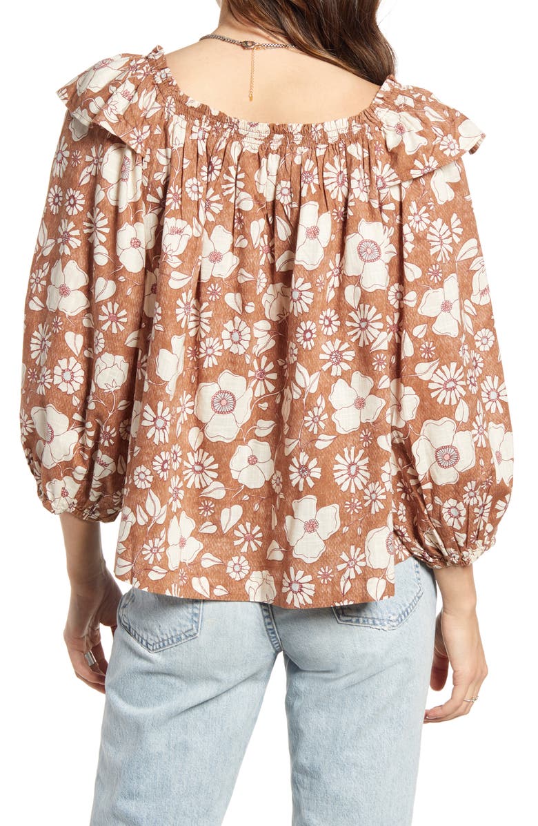 Free People Miss Daisy Ruffle Print Top | Nordstromrack