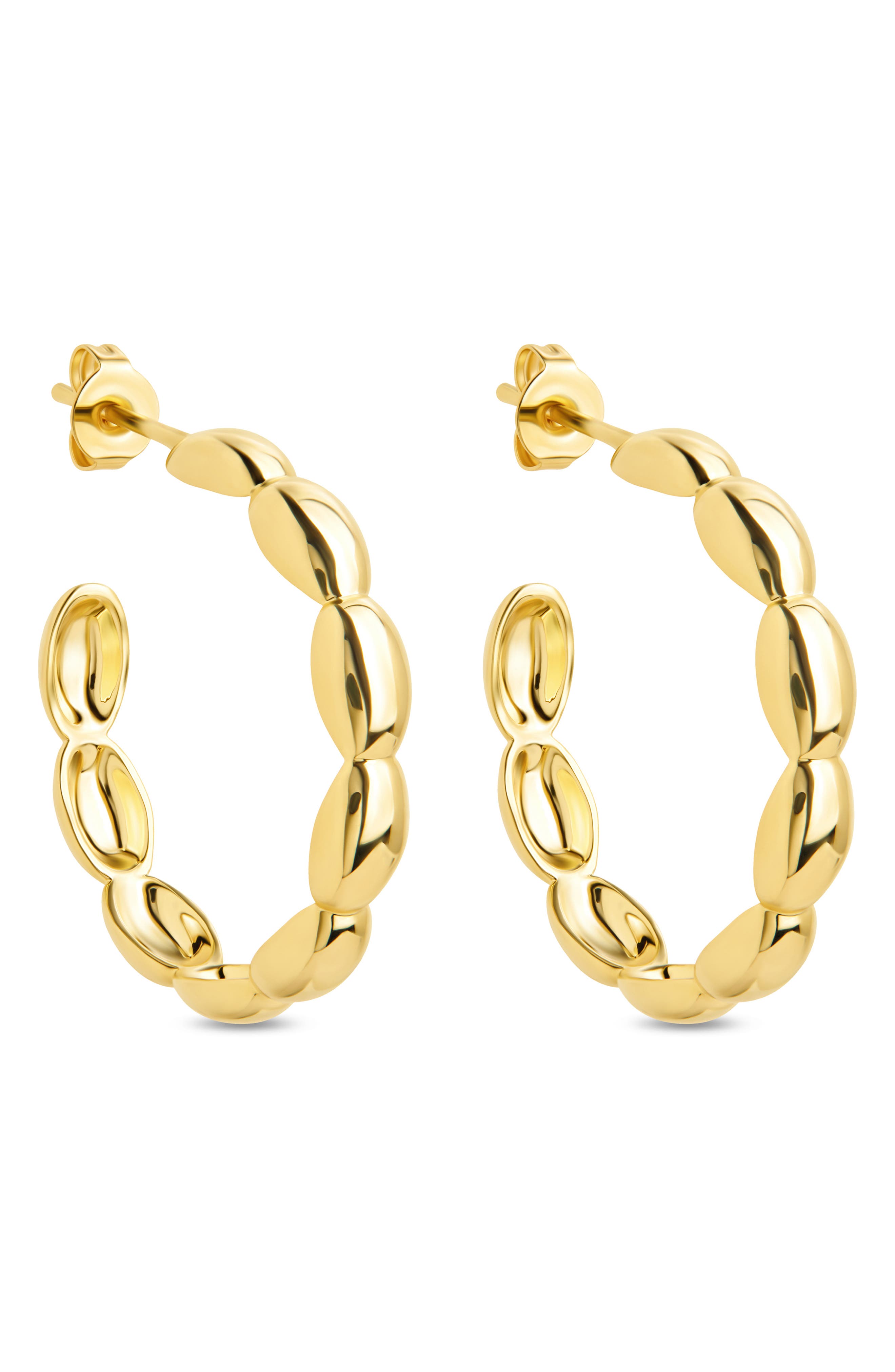 Sterling Forever Margot Bubble Textured Hoop Earrings | Nordstromrack