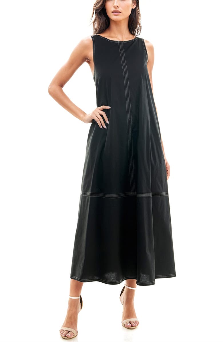 Socialite Seamed Stretch Cotton Midi Dress | Nordstromrack