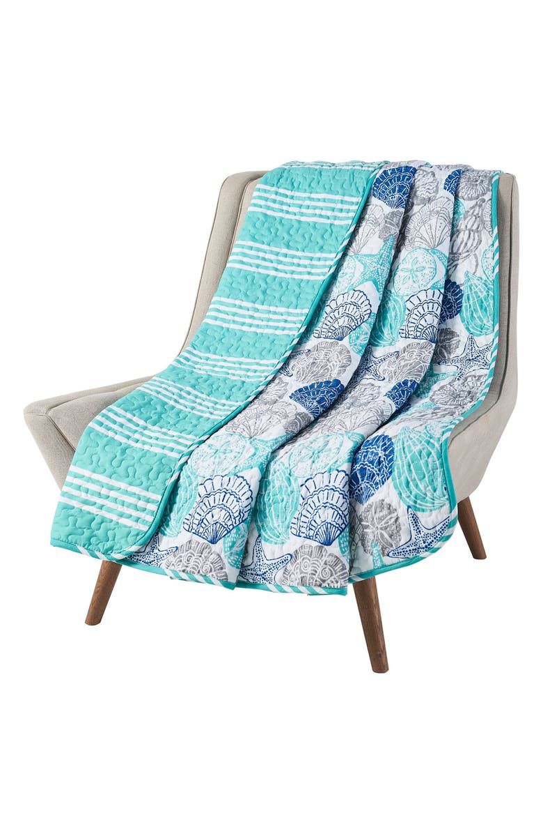 Quaint Home Seashell & Starfish Reversible Microfiber Quilt Set ...