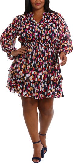 London Times Yuryu Long Sleeve Fit & Flare Dress | Nordstromrack