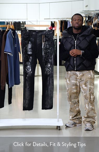 PURPLE BRAND Silver Screen Foil Skinny Jeans | Nordstromrack