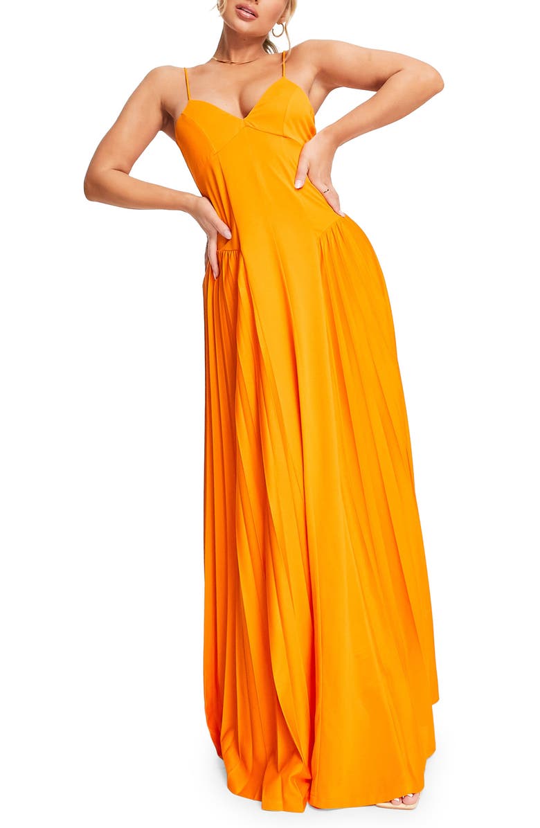 ASOS DESIGN Pleated Side Maxi Dress | Nordstromrack