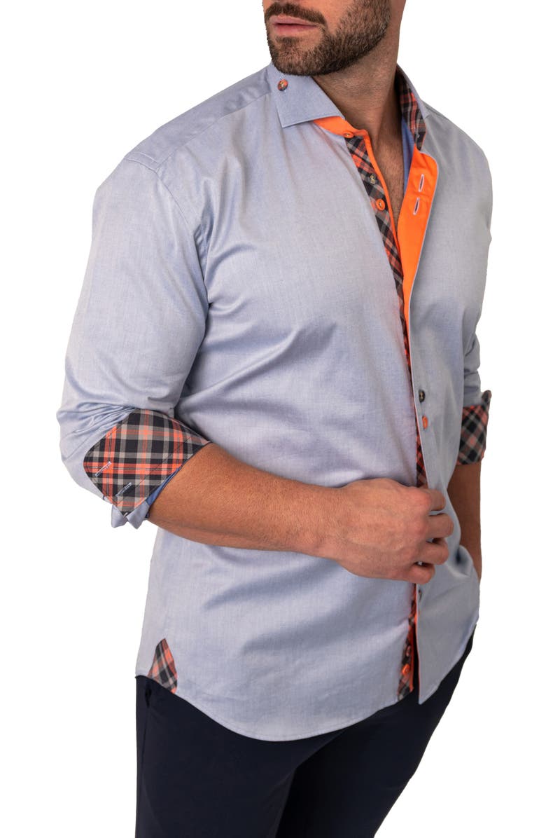 Maceoo Einstein Blueberry Blue Contemporary Fit Button-Up Shirt ...