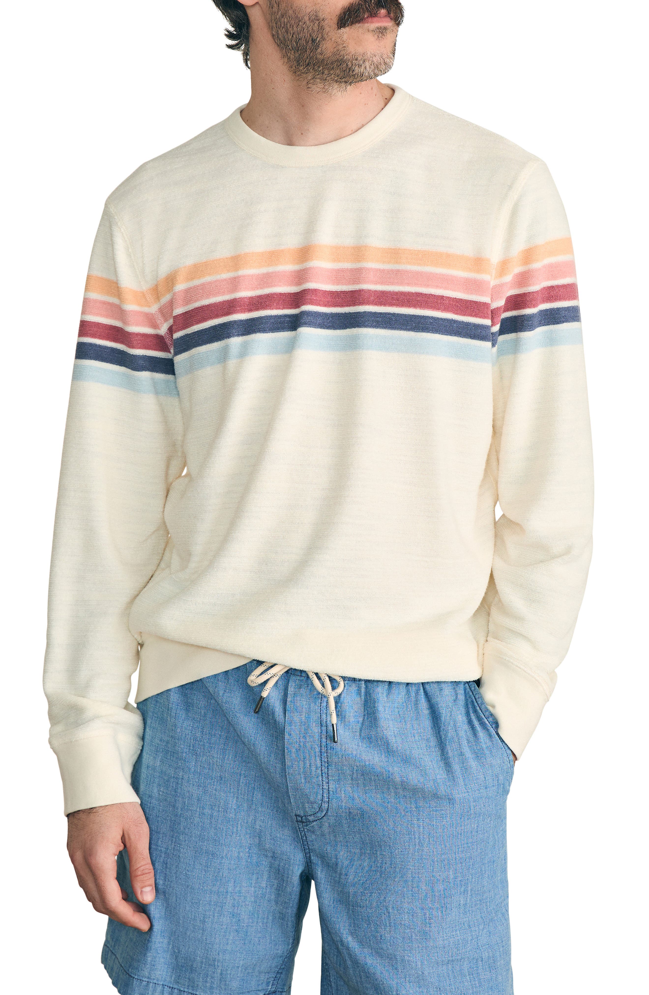 Faherty Cabana Terry Cloth Sweatshirt | Nordstromrack