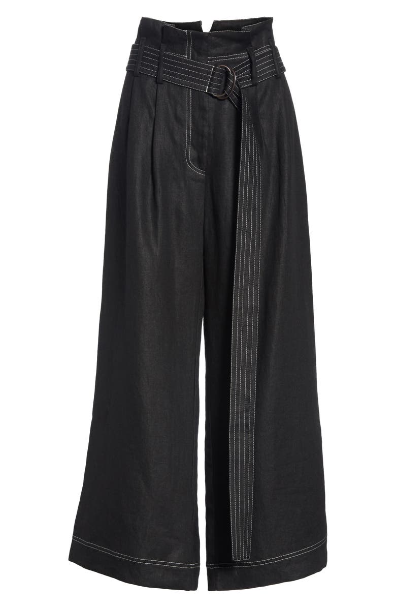 Lee Mathews Carrie Wide Leg Linen Trousers | Nordstrom