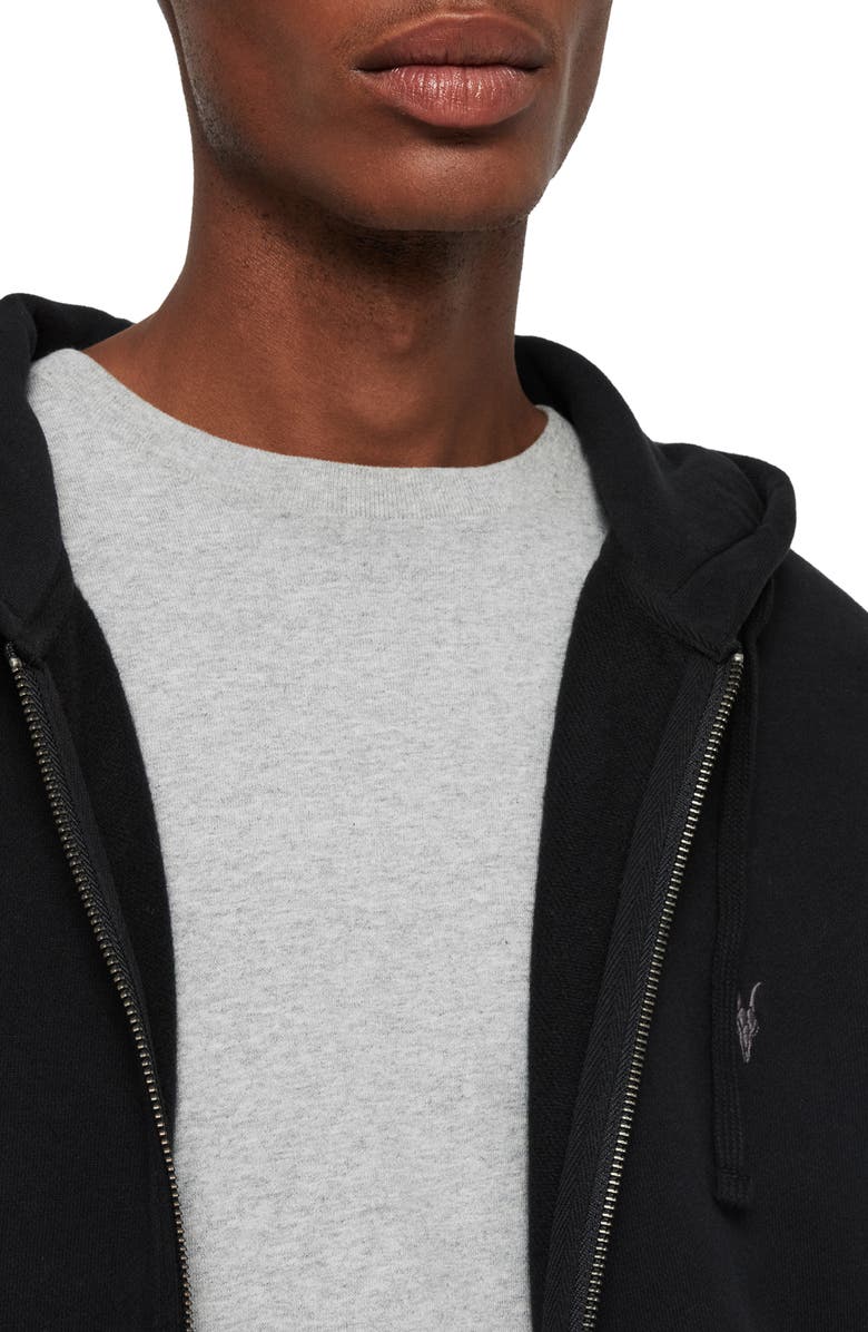 AllSaints Raven Slim Fit Zip Hoodie | Nordstromrack